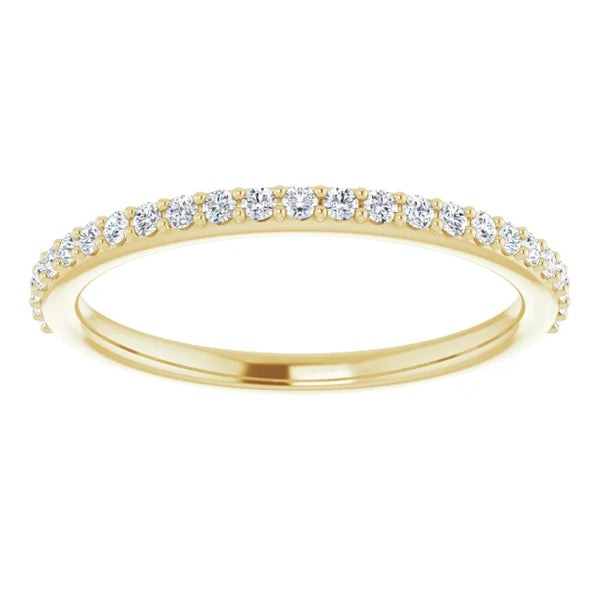 14K Gold 1/4 CTW Pinpoint Set Lab-Grown Diamond Wedding Band – Lireille
