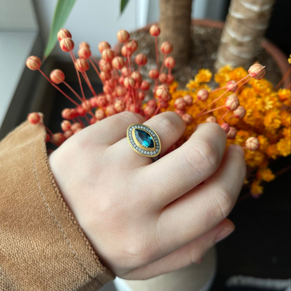 24K Gold & Oxidized Silver Thames Ring – Lireille